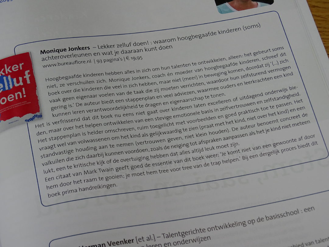 Praktisch boek over hoogbegaafdheid: Lekker zelluf doen!